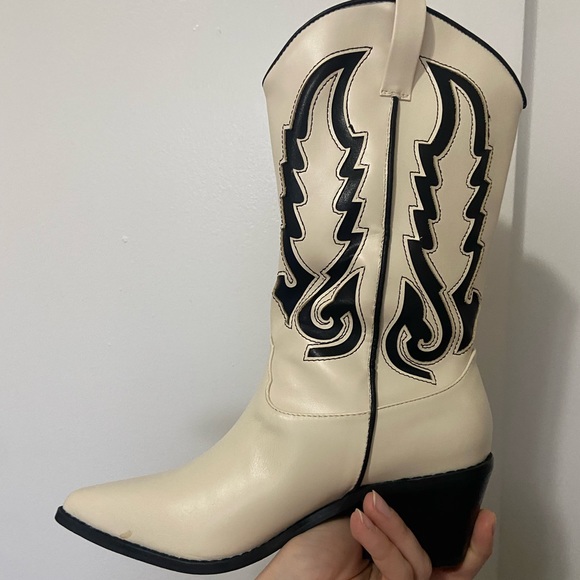 Altar'd State | Shoes | Black And White Cowboy Boots | Poshmark